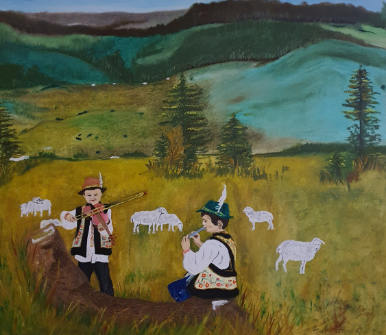 Landscape painting Contemporary art Canvas on the subframe Oil paint ...