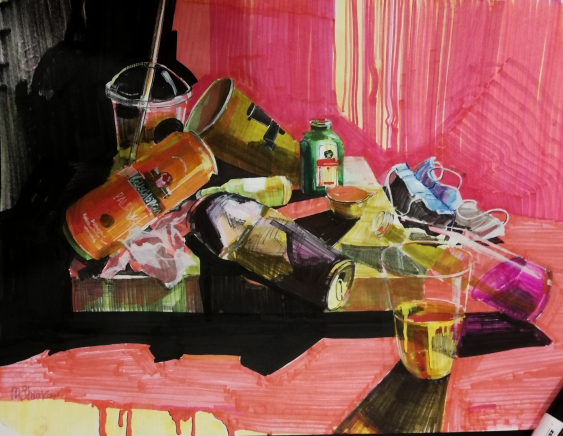 Still life Contemporary art Hand graphic, Marker — buy online. ”Серия ...