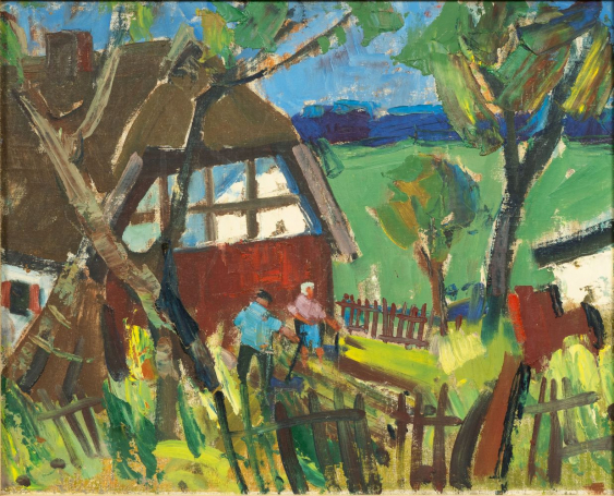 Tom Beyer (Münster 1907 - Stralsund 1981). Bauerngarten.
