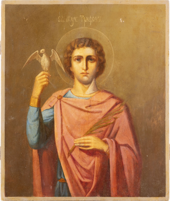 GROSSFORMATIGE IKONE MIT DEM HEILIGEN TRIFON VON PHRYGIEN - PATRON DER ...