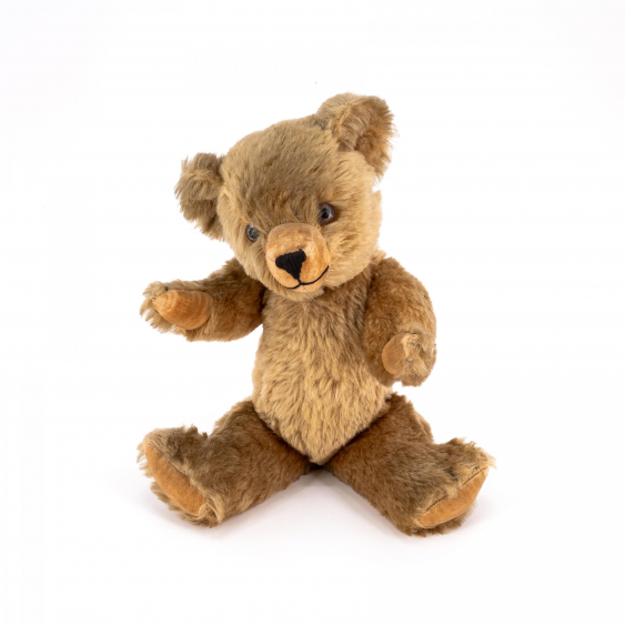 TEDDY BEAR FARNELL ALPHA MADE OF GOLDEN MOHAIR PLUSH, VELVET, WOOL AND ...