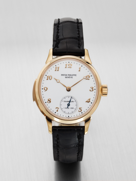 PATEK PHILIPPE. A VERY RARE AND ELEGANT 18K PINK GOLD MINUTE REPEATING ...