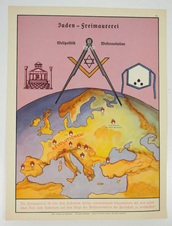Plakat Juden-Freimaurerei. — Katalog 18. Auktion: Auszeichnungen und ...
