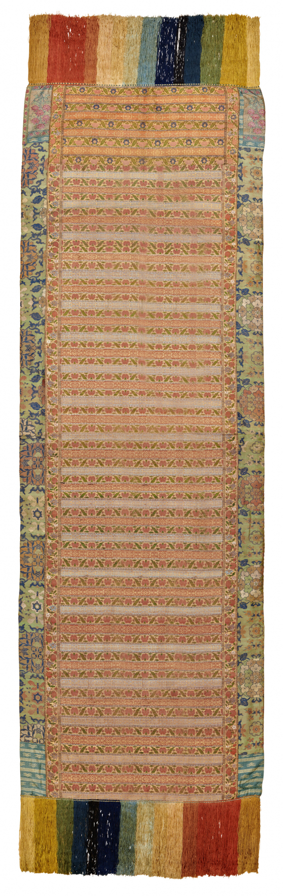 A SILK AND METAL-THREAD SASH WITH COMPOSITE BORDERS