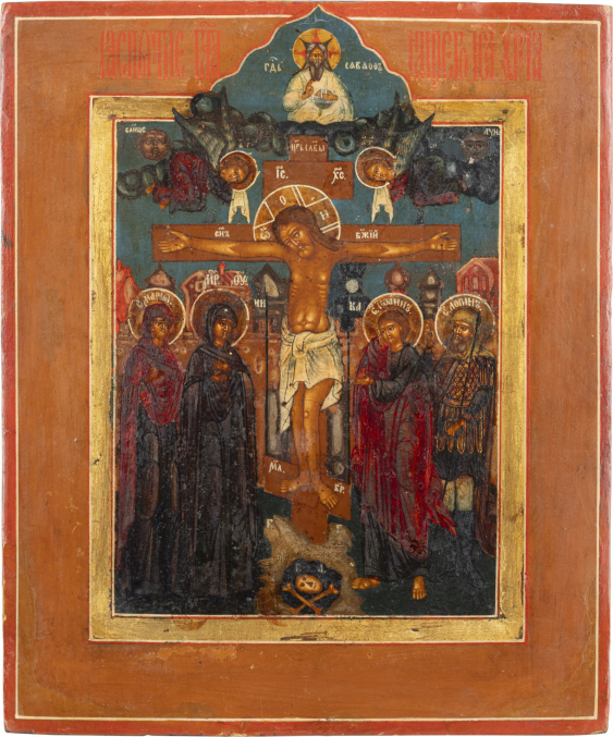 KLEINE IKONE MIT DER KREUZIGUNG CHRISTI