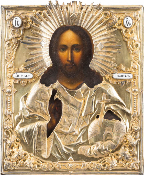 IKONE MIT CHRISTUS PANTOKRATOR MIT VERMEIL-OKLAD — Entdecken Sie seltene und faszinierende ...