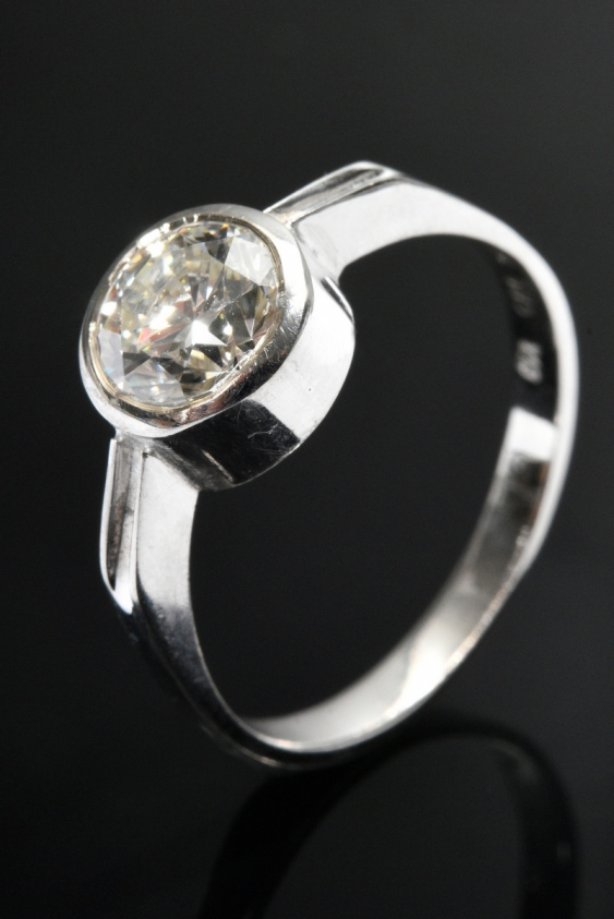 Eleganter Weißgold 585 Ring mit Brillant Solitär (ca. 1.30ct/ VVSI-VSI ...
