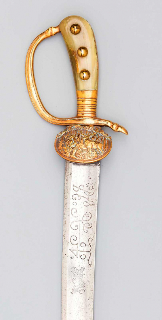 Jagdplaute mit kabalistischer Inschrift, deutsch oder Österreich und ...