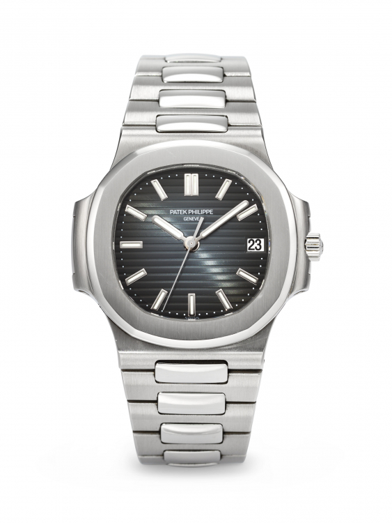 PATEK PHILIPPE. A VERY RARE STAINLESS STEEL AUTOMATIC WRISTWATCH WITH ...