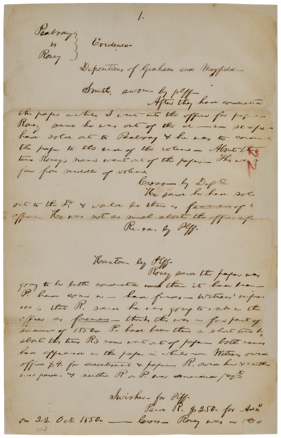 His handwritten notes as judge of a newspaper lawsuit