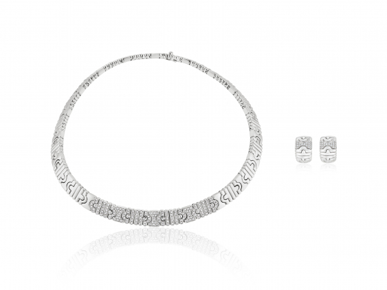 BULGARI SET OF DIAMOND AND WHITE GOLD 'PARENTESI' JEWELRY