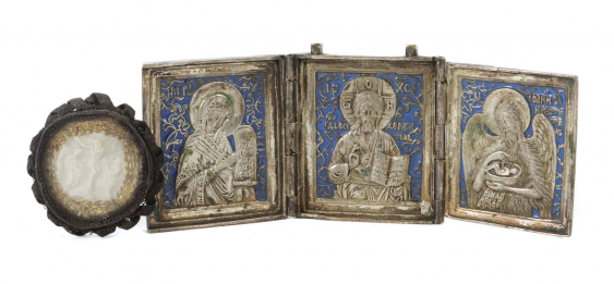 Reiseikone und Klosterarbeit 19./20. Jh., ''Triptychon'', Ru…