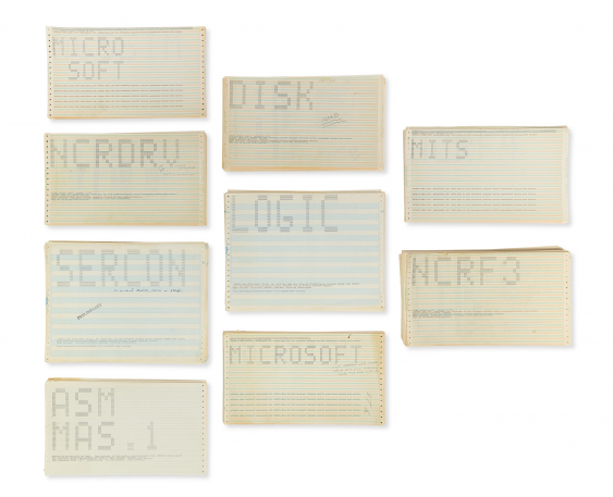 NINE EARLY CODING PRINTOUTS FOR MICROSOFT