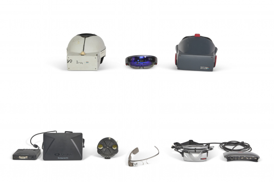 A GROUP OF SEVEN VIRTUAL AND AUGMENTED REALITY HEADSETS