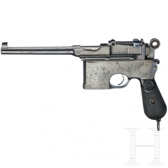 Mauser C96 "Large Ring Hammer Flat Side", mit Anschlagkasten