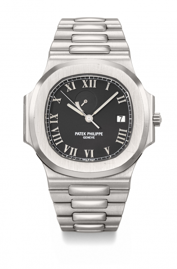 PATEK PHILIPPE. A RARE STAINLESS STEEL AUTOMATIC WRISTWATCH WITH SWEEP ...
