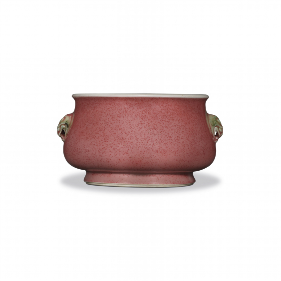 A VERY RARE PEACHBLOOM-GLAZED CIRCULAR CENSER