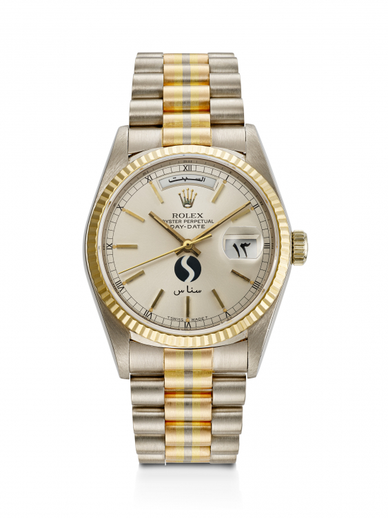 ROLEX, TRIDOR 'DAY-DATE', MADE FOR SNAS (SAUDI NATIONAL AVIATION ...