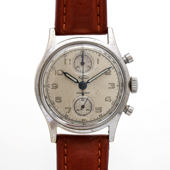 KELBERT Vintage Chronograph, ca. 1940/50er Jahre. Gehäuse verchromt ...