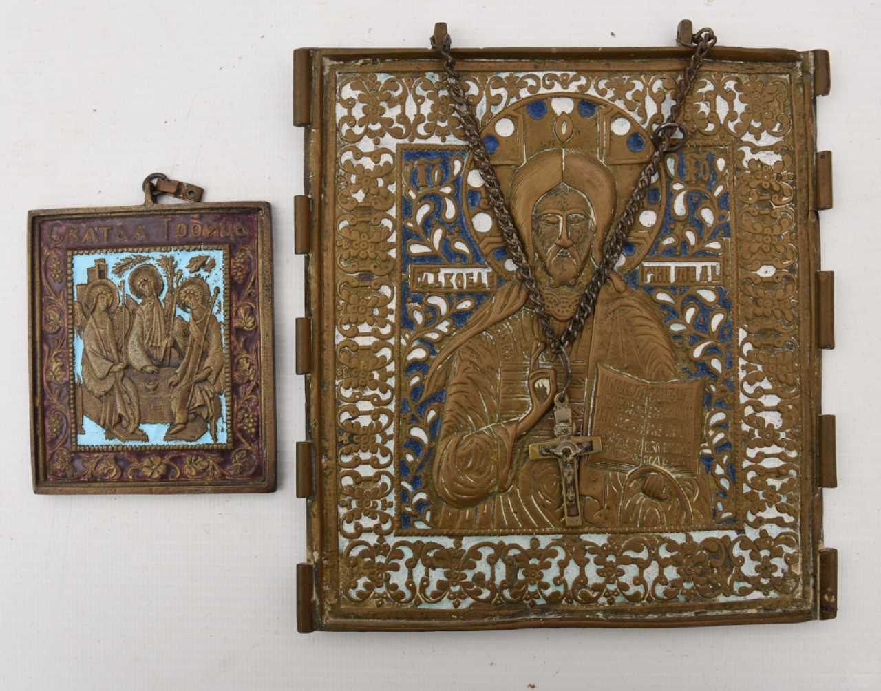 KONVOLUT IKONEN, Maria mit Jesuskind, Tempera auf Holz, wohl Russland Ende 19. Jahrhundert ...