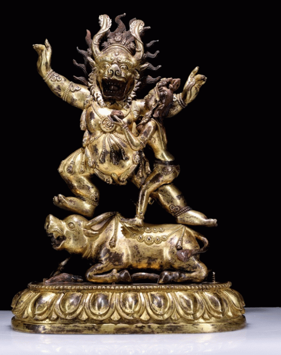 Tibet Buddhism Copper gilt Hell Lord
