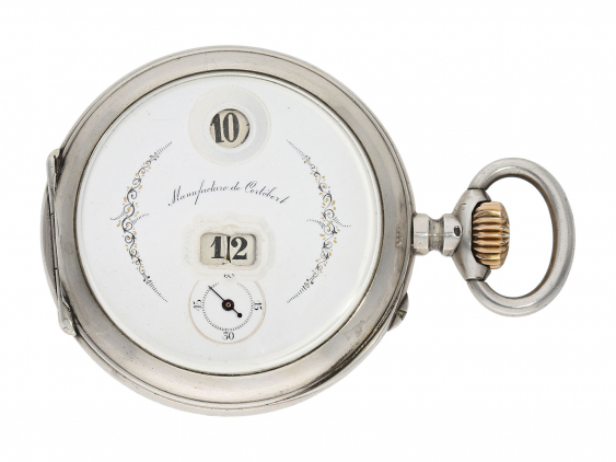 Pocket watch: rare digital pocket watch with jumping hour and jumping ...