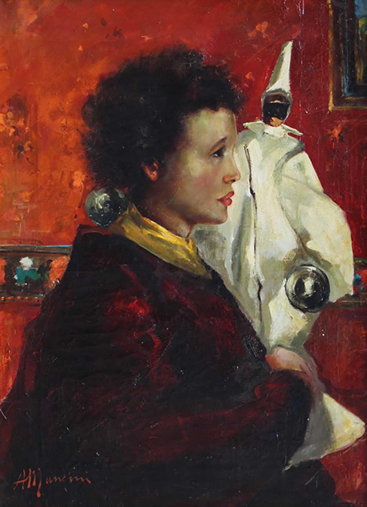 Antonio Mancini (1852 – 1930)-attributed, Portrait of a young boy with ...