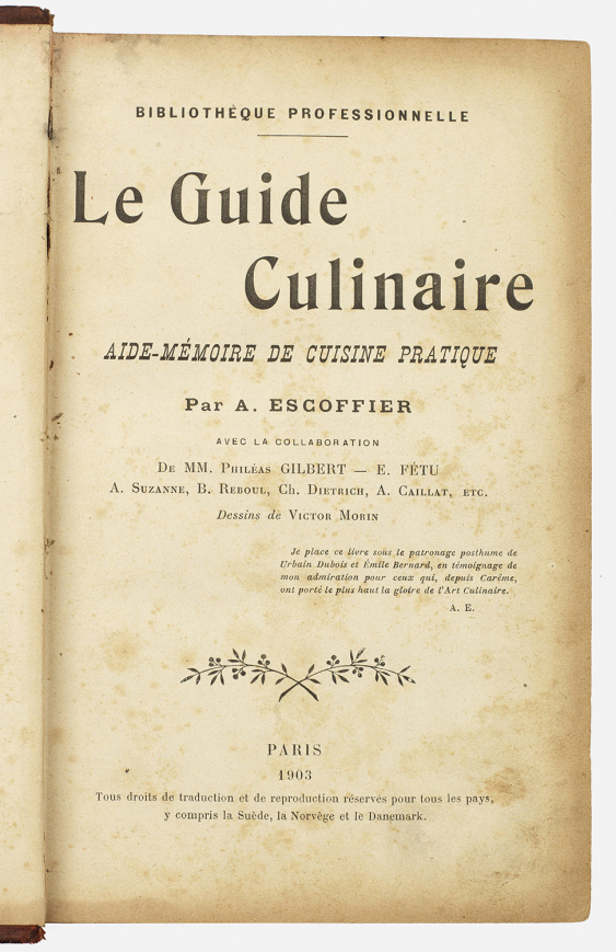 Auguste Escoffier: "Le Guide Culinaire". Originaltitel