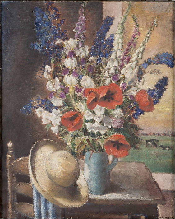 ADOLF DE HAER 1892 Düsseldorf - 1945 Osnabrück Stillleben mit Mohn und ...