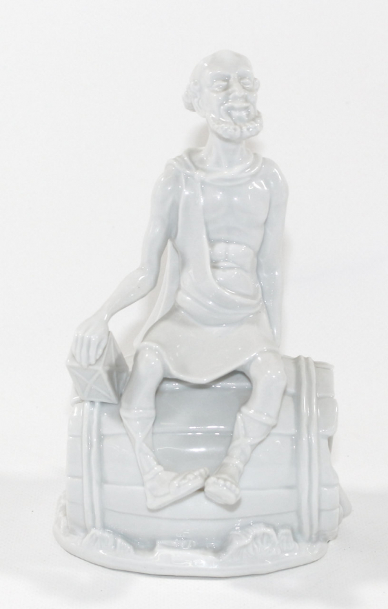 Diogenes auf Fass sitzend