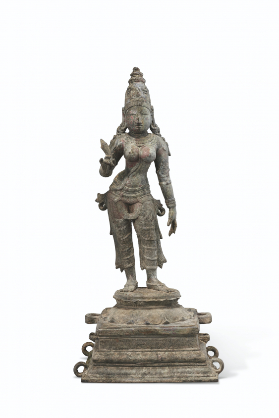 A BRONZE FIGURE OF BHU DEVI