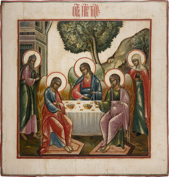 A LARGE ICON SHOWING THE OLD TESTAMENT TRINITY