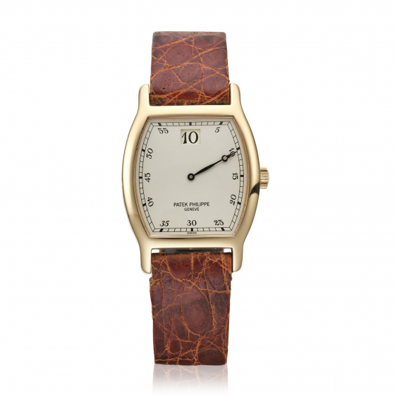 PATEK PHILIPPE, PINK GOLD JUMP HOUR MADE FOR THE 150TH ANNIVERSARY, REF ...