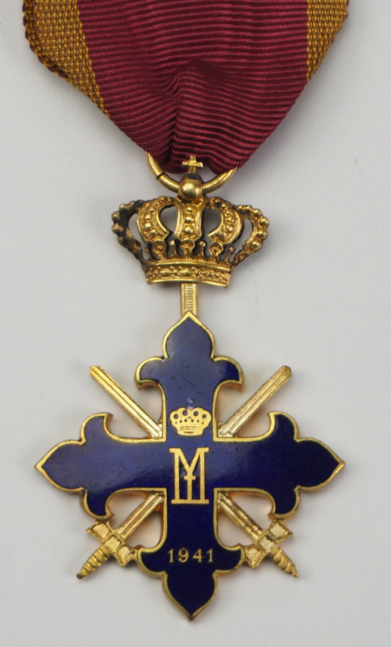 Rumänien: Orden Michael des Tapferen, 2. Modell (1941-1944), 3. Klasse, mit Schwertern.