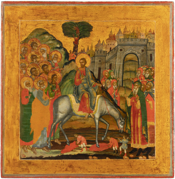 GROSSFORMATIGE IKONE MIT DEM EINZUG NACH JERUSALEM