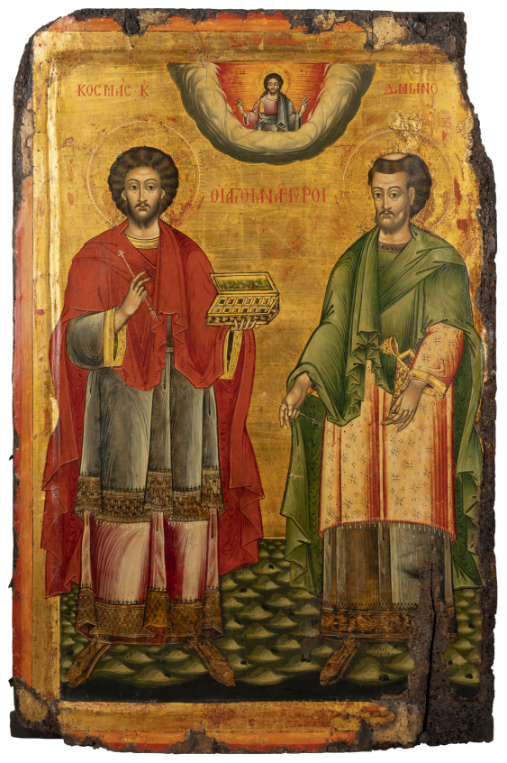 MONUMENTALE UND FEINE IKONE MIT DEN HEILIGEN KOSMAS UND DAMIAN — Katalog 117-II: IKONEN | Foto ...