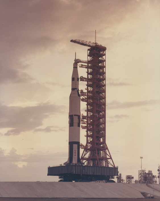 SATURN V ON THE LAUNCHPAD, MAY 25, 1966; ONE OF FIVE LAUNCHPAD PHOTOS