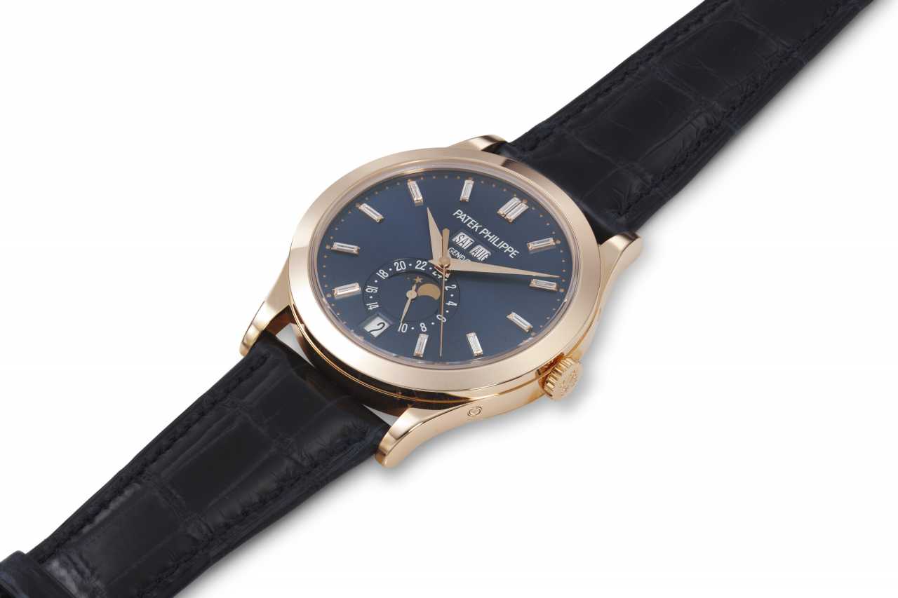 PATEK PHILIPPE, REF. 5396R-015, A RARE BLUE DIAMOND DIAL 18K ROSE GOLD ...