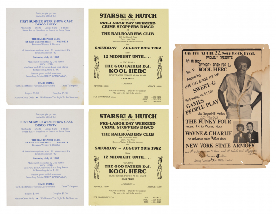 A COLLECTION OF FIVE 1981-1985 FLYERS — Katalog DJ Kool Herc & The ...