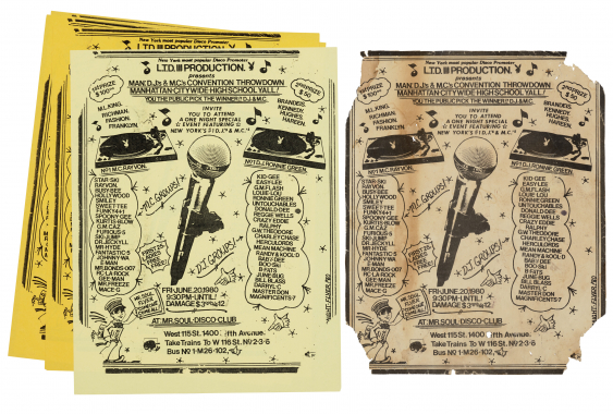 A COLLECTION OF SEVEN FLYERS, EDDIE CHEBA, GRAND WIZARD THEODORE, AND ...