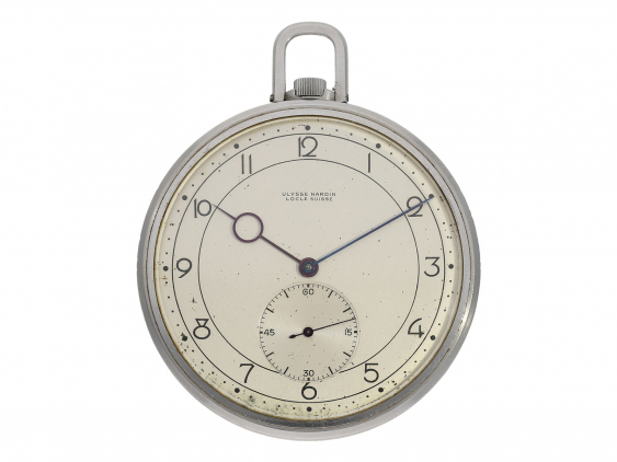 Taschenuhr: extrem rare Ulysse Nardin Beobachtungsuhr mit Stahlgehäuse ...