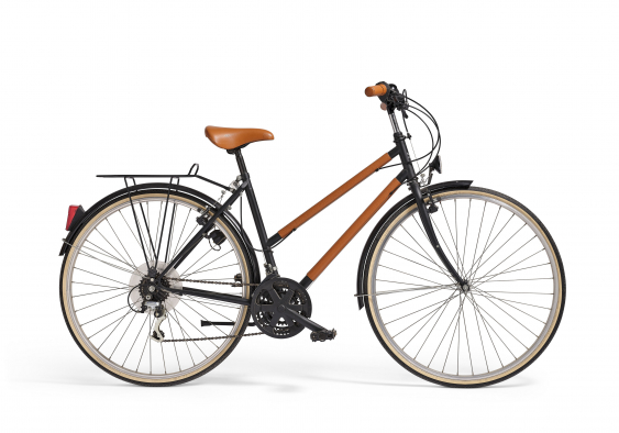 A GOLD LEATHER AND BLACK CARBON BICYCLE, HERMÈS IN COOPERATION WITH ...
