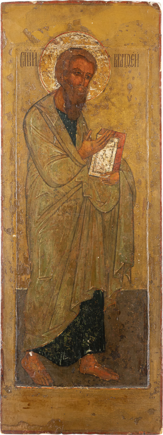 MONUMENTALE IKONE MIT DEM EVANGELISTEN MATTHÄUS AUS EINER KIRCHEN-IKONOSTASE