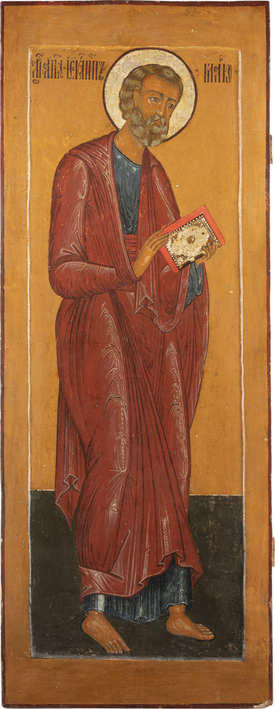 MONUMENTALE IKONE MIT DEM EVANGELISTEN MARKUS AUS EINER KIRCHEN-IKONOSTASE