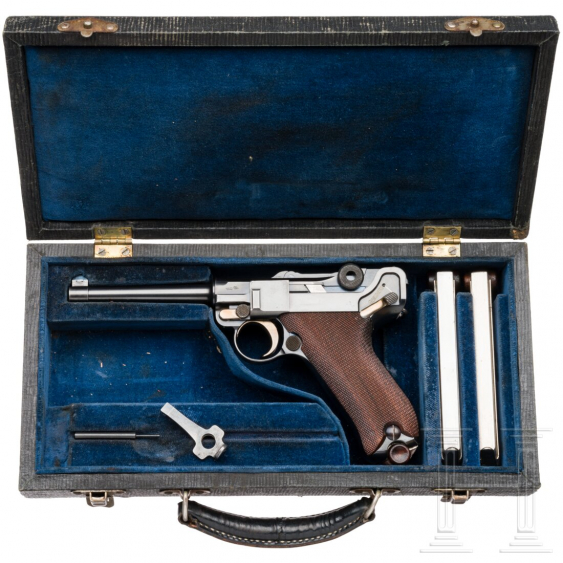 Parabellum DWM Mod. 1908, American Eagle, Werksgeschenk, im Koffer ...