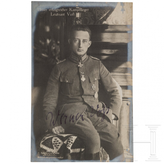 Leutnant Werner Voß (1897 - 1917) - eigenhändig signierte Sanke ...