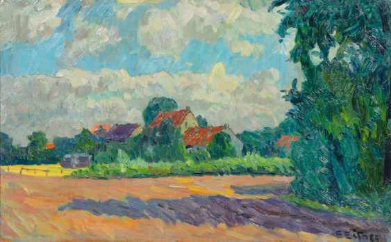 Ernst Eitner (Hamburg 1867 - Hamburg 1955). Am Dorfrand.