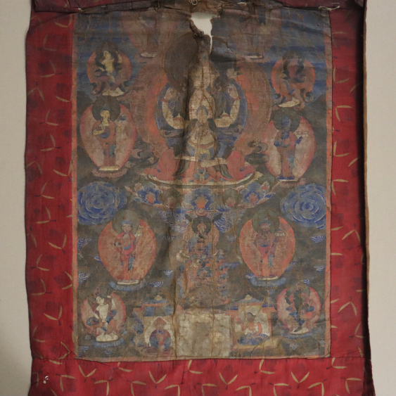 Thangka mit zentraler Figur des Shadakshari