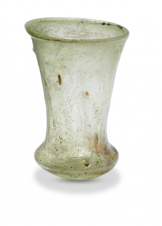 A MEROVINGIAN GLASS BELL-BEAKER