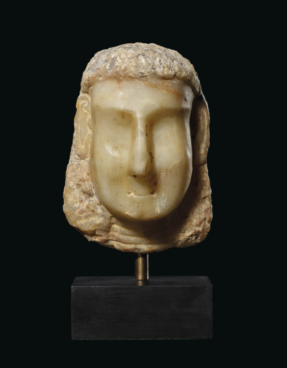 A SOUTH ARABIAN ALABASTER HEAD OF A WOMAN — catalog Antiquities ...